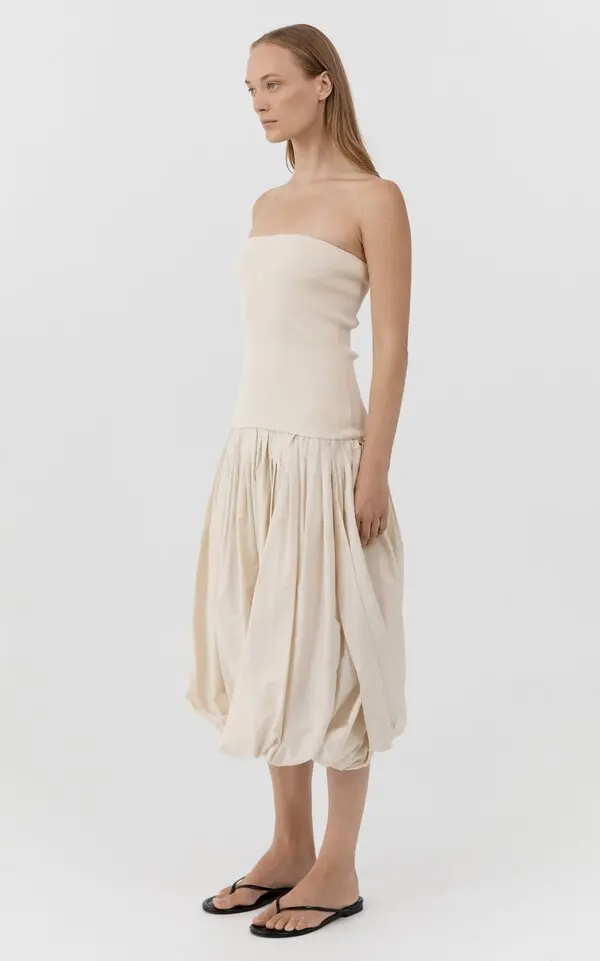ST. AGNI Raw Balloon Silk Dress