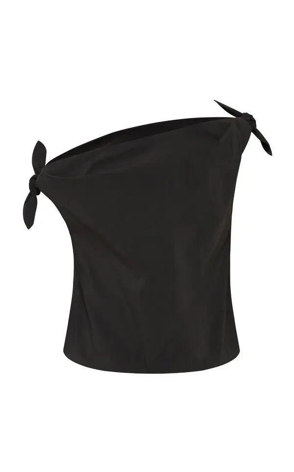 ST. AGNI Asymm Bow Cotton Top