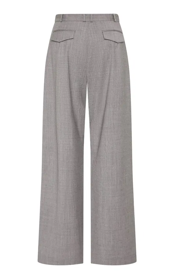 ST. AGNI Pleat Slouch Wool Tapered Leg Pants