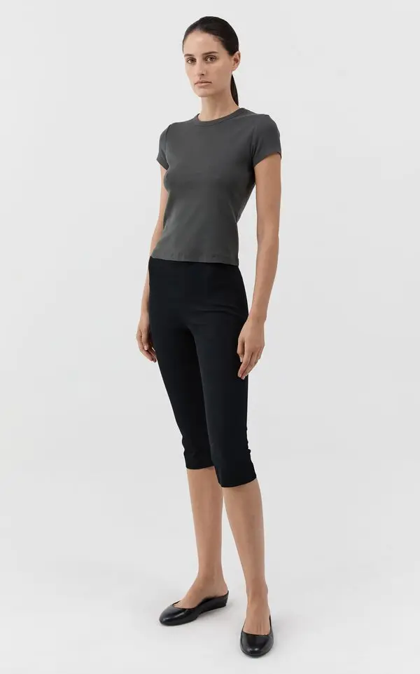 ST. AGNI Compact Capri Cotton Slim Leg Pants