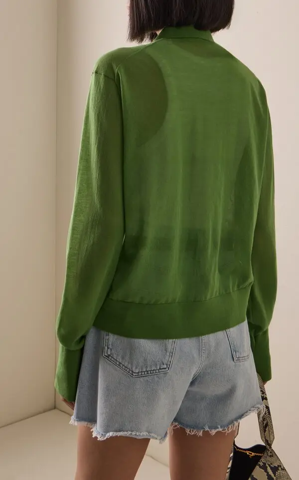 FRAME The Collared Cotton-blend Cardigan
