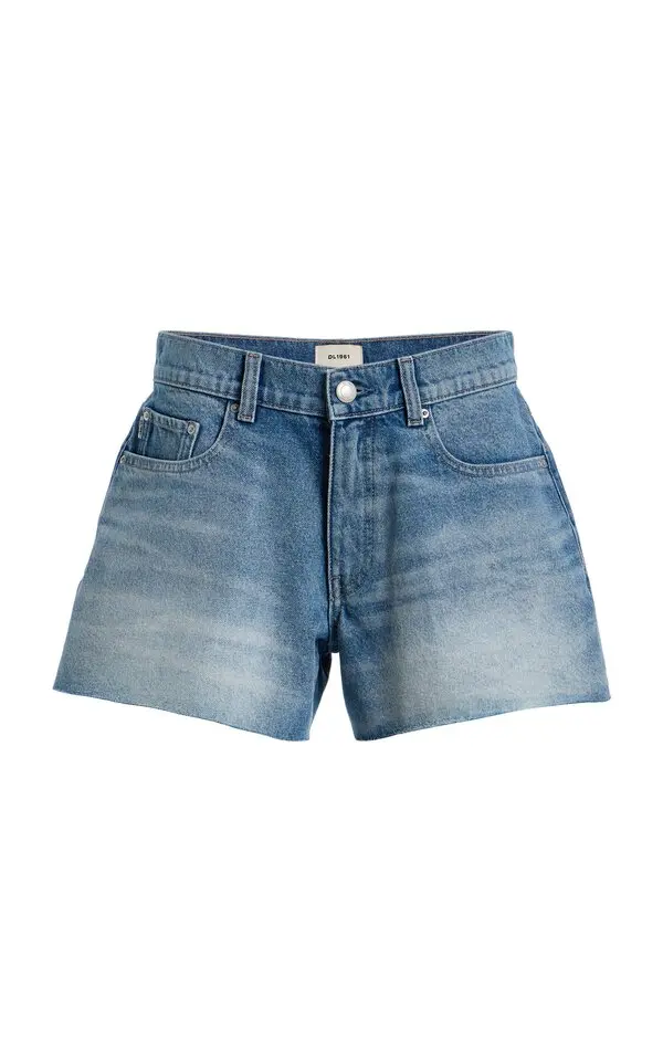 DL1961 Abby Relaxed Low-rise Denim Short - Blue
