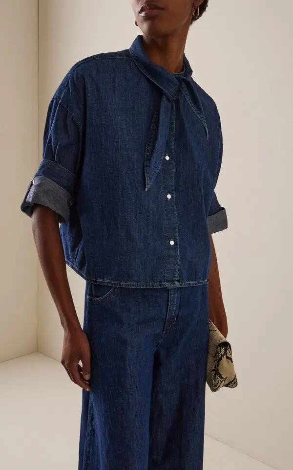 TWP Tie One On Cropped Cotton Shirt