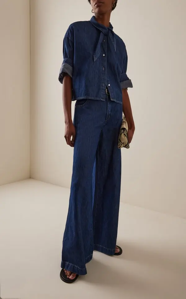 TWP Tie One On Cropped Cotton Shirt