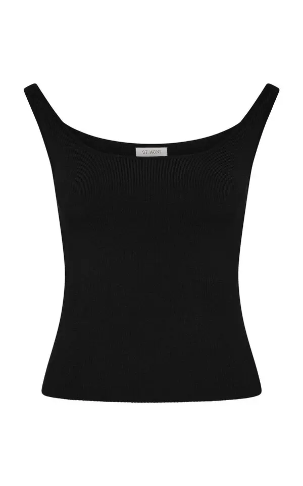 ST. AGNI Off Shoulder Knit Cotton Top