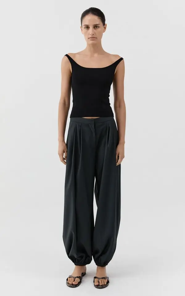 ST. AGNI Off Shoulder Knit Cotton Top