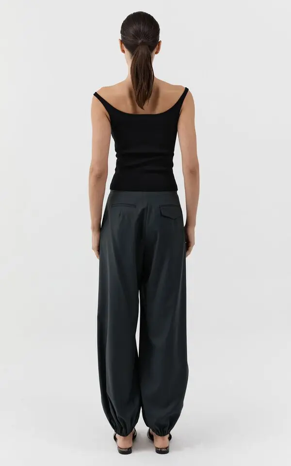 ST. AGNI Off Shoulder Knit Cotton Top