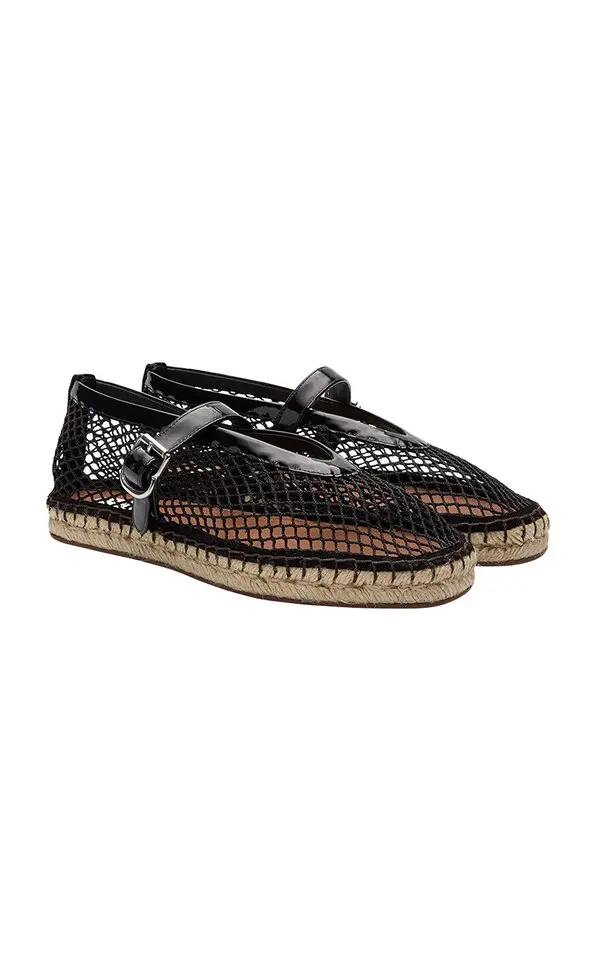 Alaïa Fishnet Espadrilles - Black