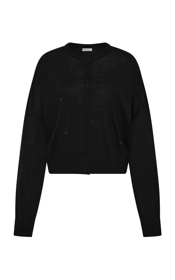 ST. AGNI Superfine Buttoned Merino Wool Cardigan