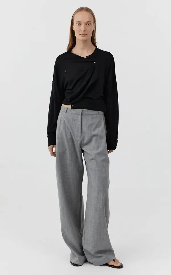 ST. AGNI Superfine Buttoned Merino Wool Cardigan