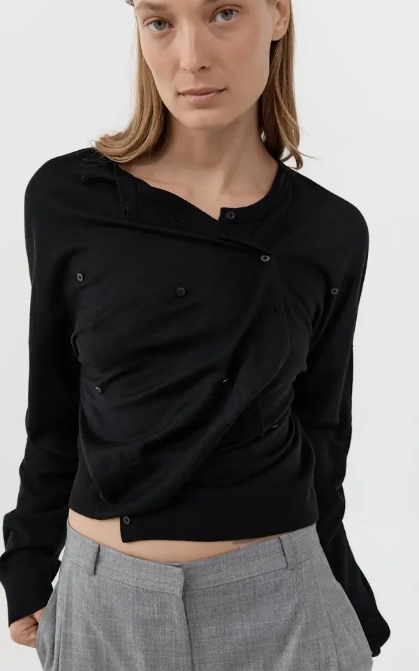 ST. AGNI Superfine Buttoned Merino Wool Cardigan