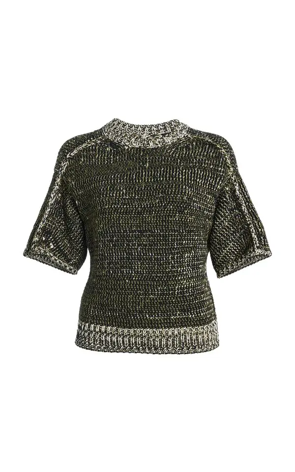 AISLING CAMPS Mouline Perfect Cotton-blend Shirt - Green