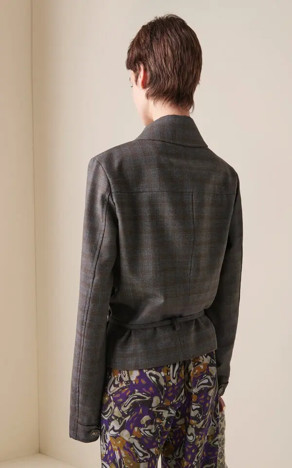 Dries Van Noten Valena Checked Wool Jacket