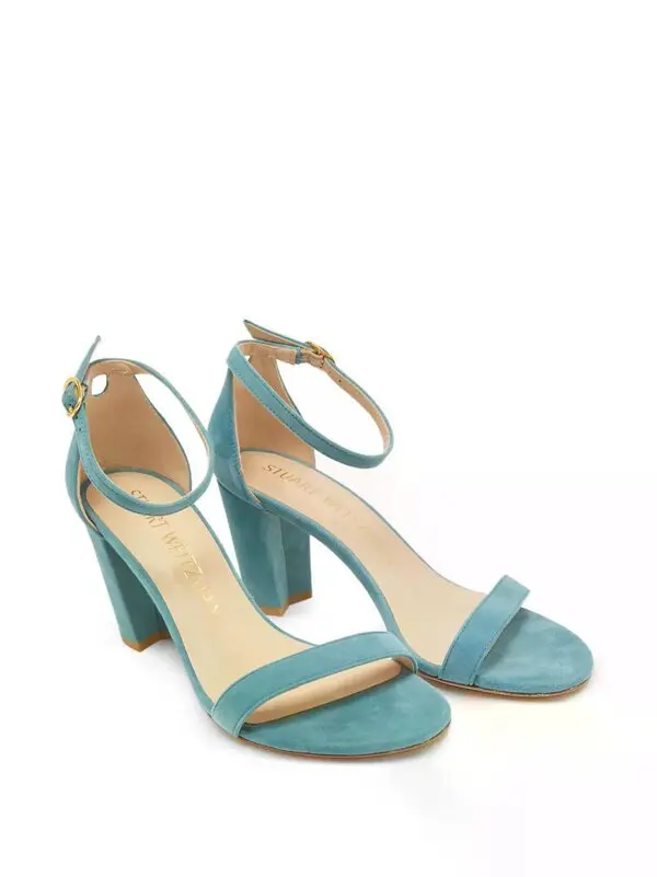 STUART WEITZMAN Suede Ankle Strap Sandals - Blue