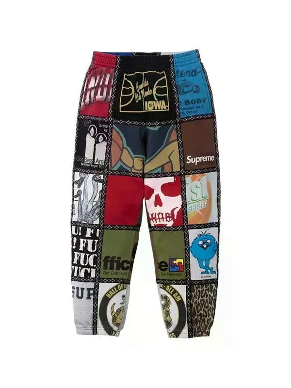 Supreme Number Ine Patchwork Track Pants - Red