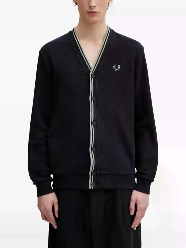 Fred Perry Twin-tipped Piqué Cardigan - Blue