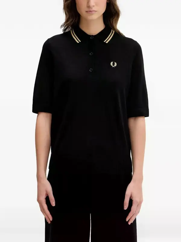 Fred Perry Embroidered Logo Polo Shirt - Black