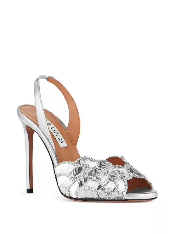 AQUAZZURA Ce Soir Crystal-embellished Heeled Sandals - Silver