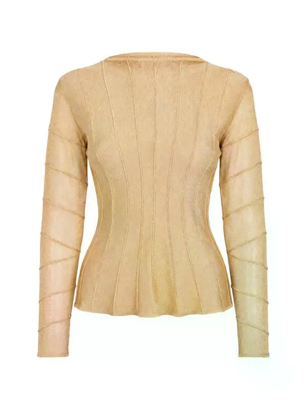 Cult Gaia Raised-seam Fine-knit Top