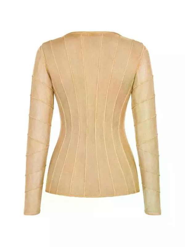 Cult Gaia Raised-seam Fine-knit Top