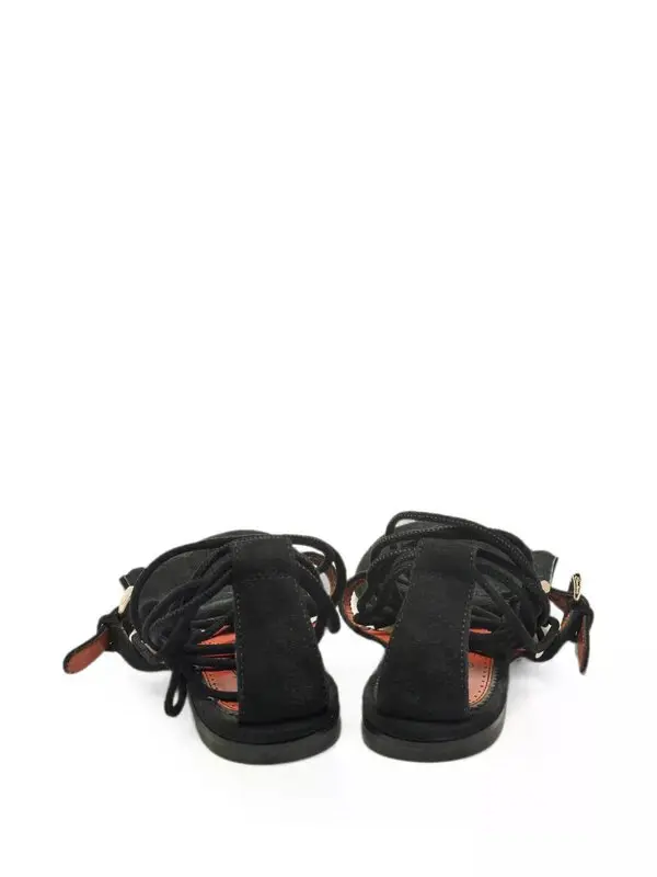 Santoni Fringe Lace-up Sandals