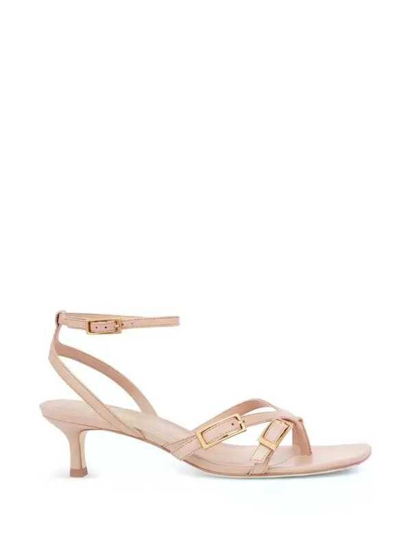 POTAMY Leather Sandals With Buckle Detail - Neutrals