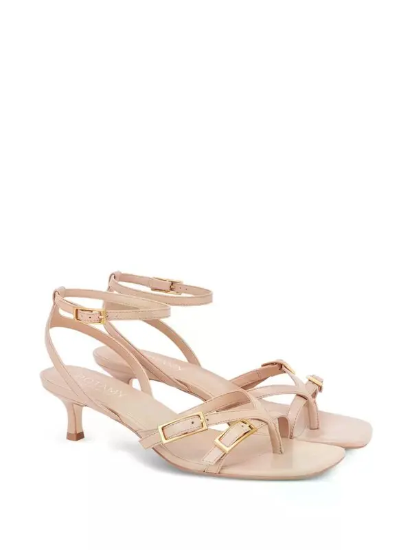 POTAMY Leather Sandals With Buckle Detail