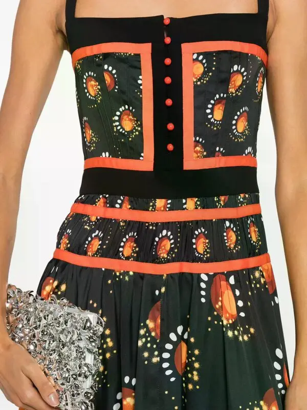 Rabanne Graphic Print Ruffled Dress