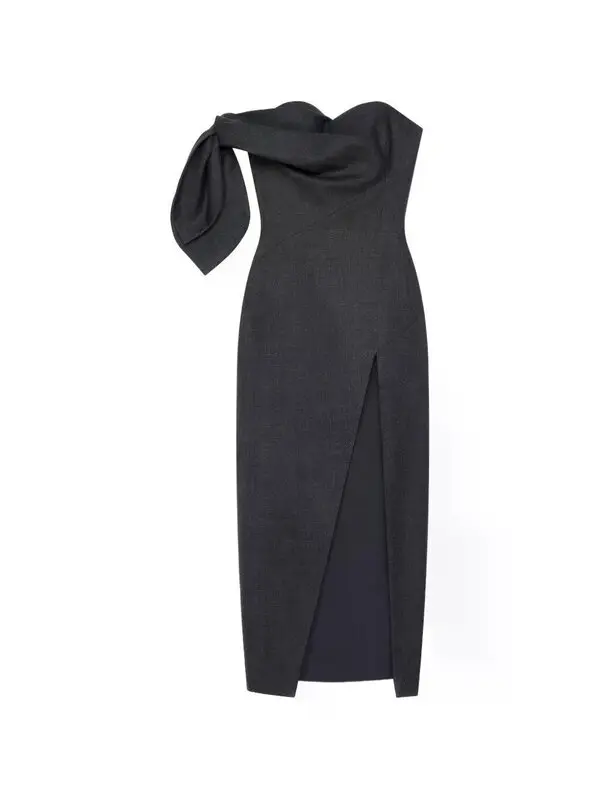 Givenchy Strapless Midi Dress With Knot Detail - Grey