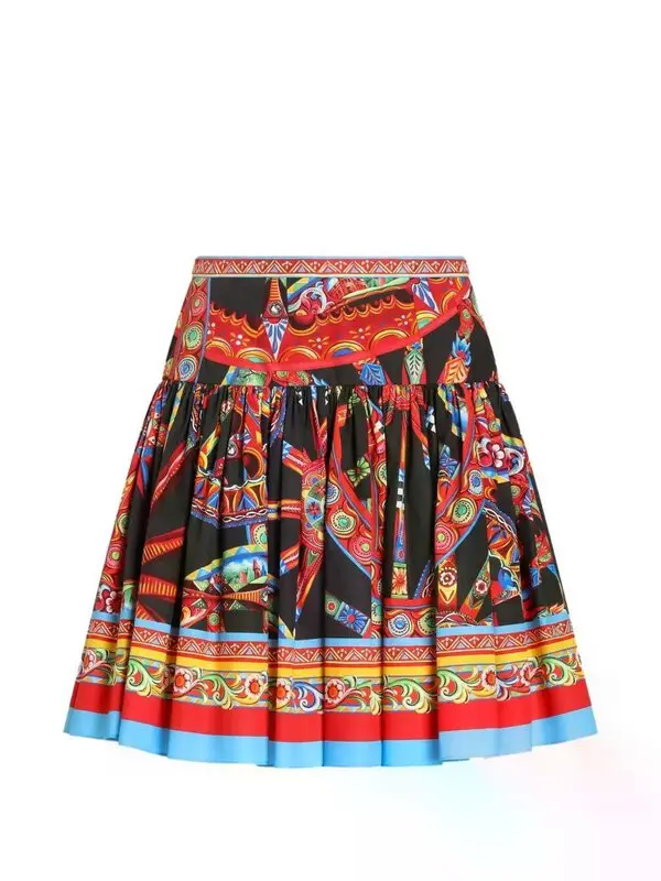 Dolce & Gabbana Carretto Print Poplin Mini Skirt