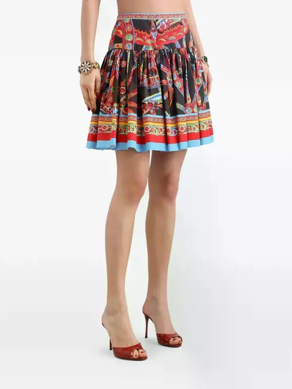 Dolce & Gabbana Carretto Print Poplin Mini Skirt