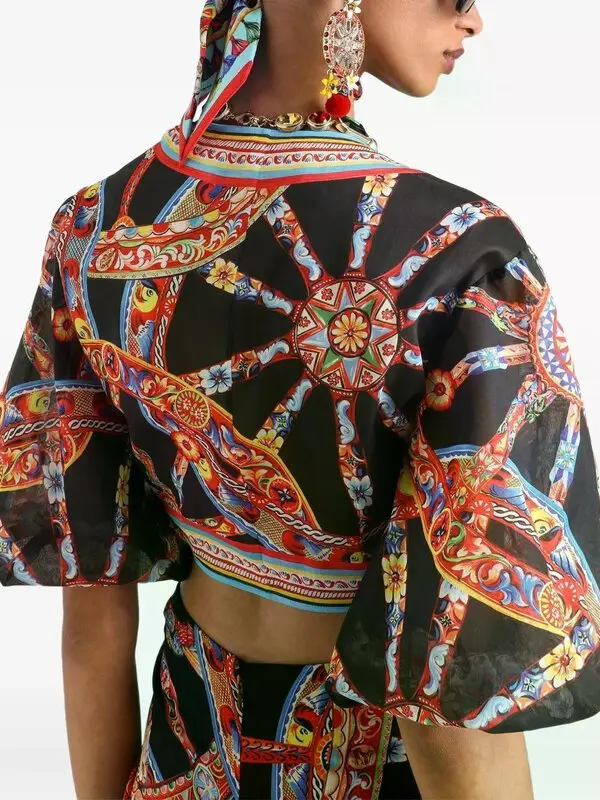 Dolce & Gabbana Carretto-print Batiste Top
