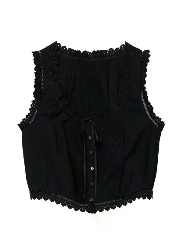 DÔEN Broderie Anglaise Scallop-edge Top