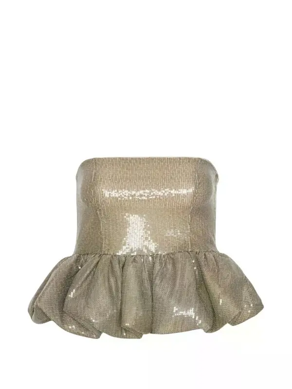 ROTATE BY BIRGER CHRISTENSEN Embellished Peplum Top