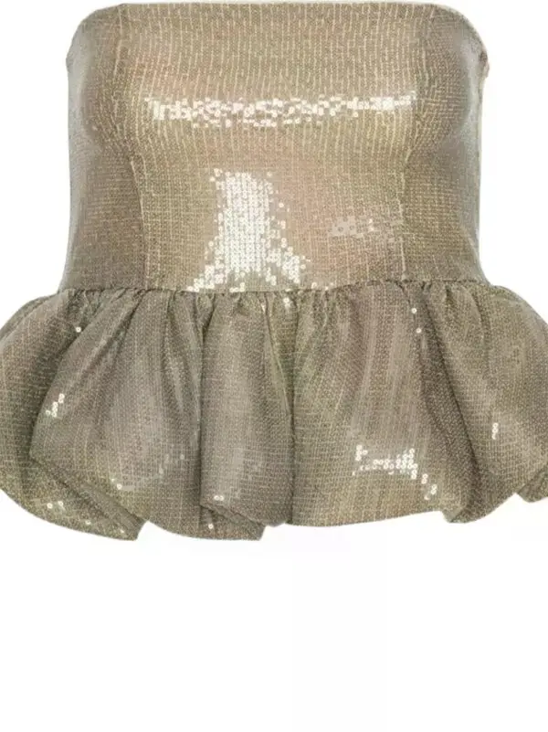 ROTATE BY BIRGER CHRISTENSEN Embellished Peplum Top
