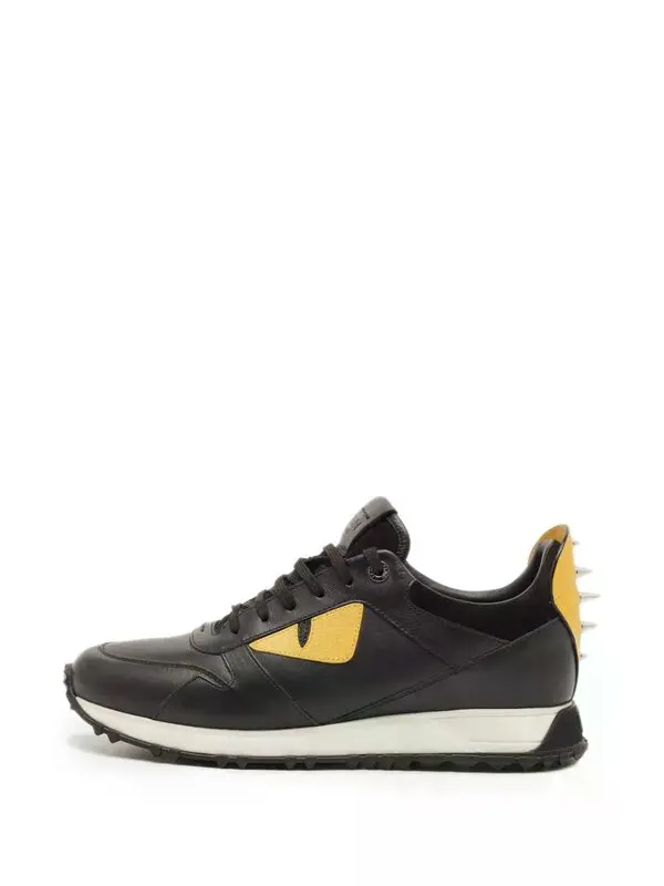 Fendi Monster Eyes Studded Leather Sneakers