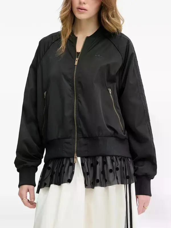 Adidas Sheer Polka-dot Trim Bomber Jacket