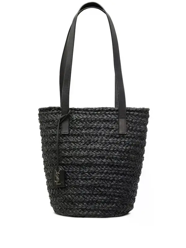 Saint Laurent Small Raffia Panier Tote Bag