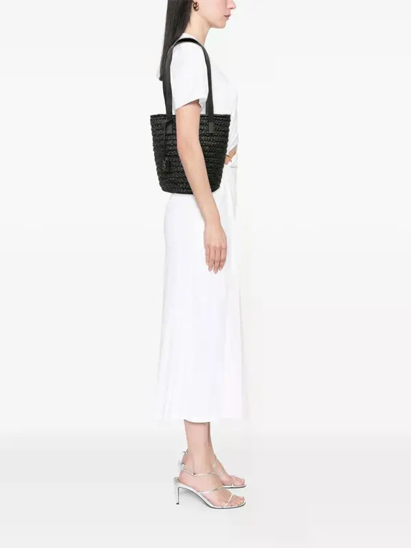 Saint Laurent Small Raffia Panier Tote Bag
