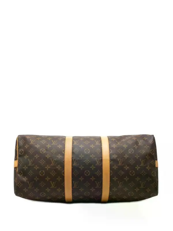LOUIS VUITTON Monogram Keepall Bandouliere 50 Travel Bag - Brown