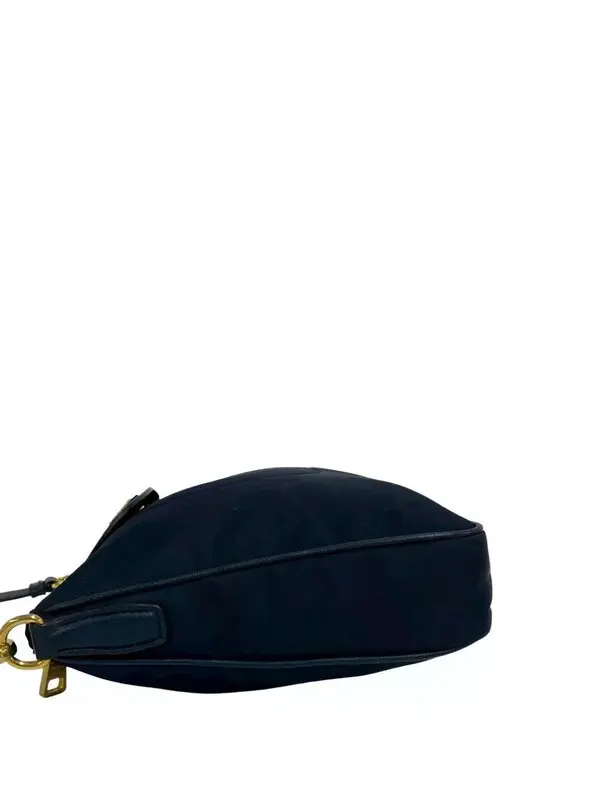 Prada Saffiano Trimmed Tessuto Zip Top Crossbody Bag