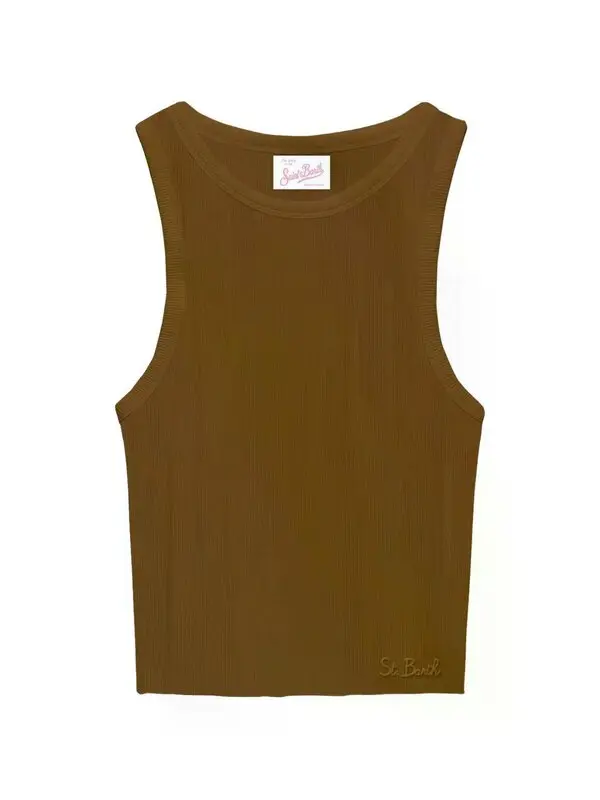 MC2 SAINT BARTH Ribbed Embroidered Vest Top