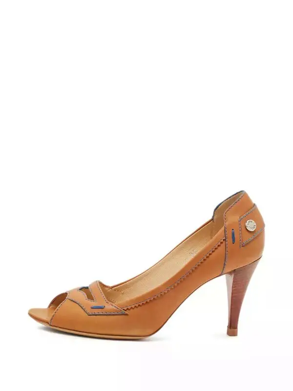 TOD'S Stitch-detail Open-toe Pumps - Neutrals
