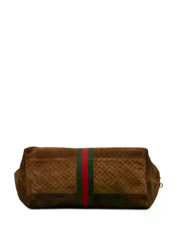 Gucci Large Gg Suede Web Tote Bag