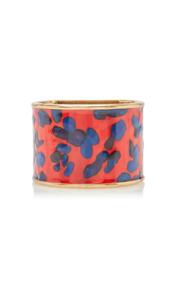 Dries Van Noten Patterned Enamel Cuff Bracelet