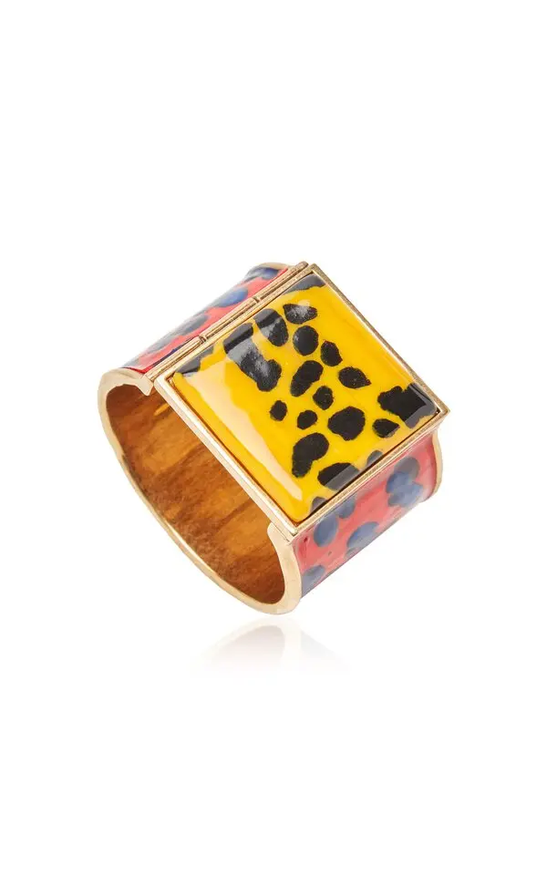 Dries Van Noten Patterned Enamel Cuff Bracelet