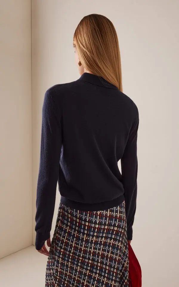 TWP Uma Cashmere Henley - Navy