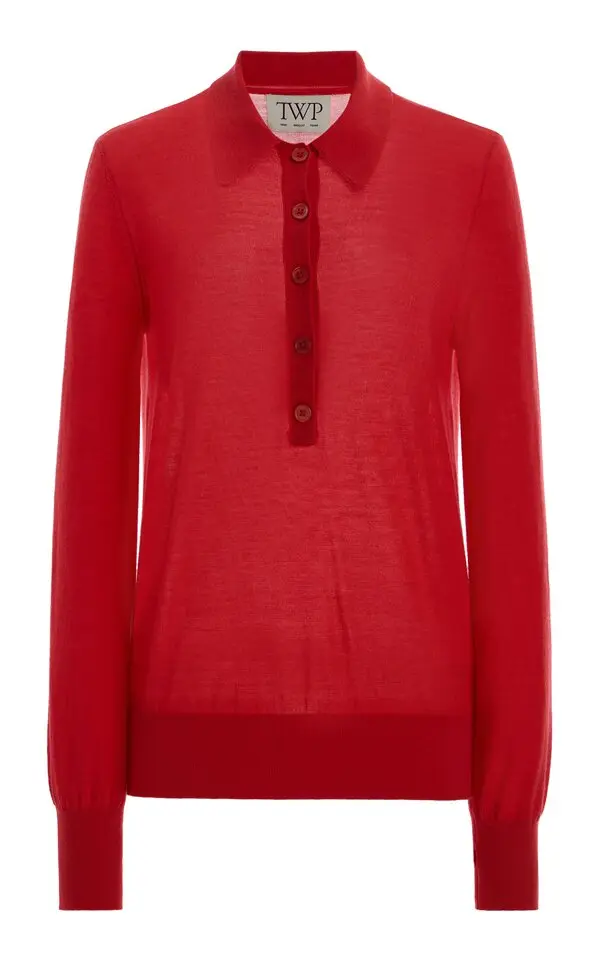 TWP Uma Cashmere Henley - Red