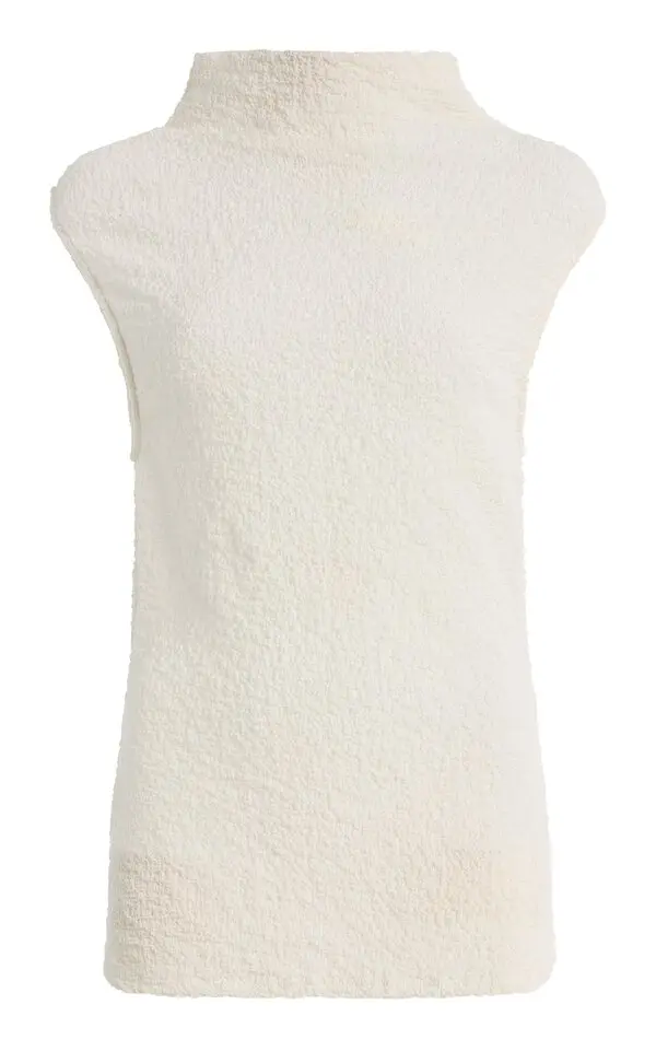Paris Georgia Elemental Popcorn Cotton-blend Top - White