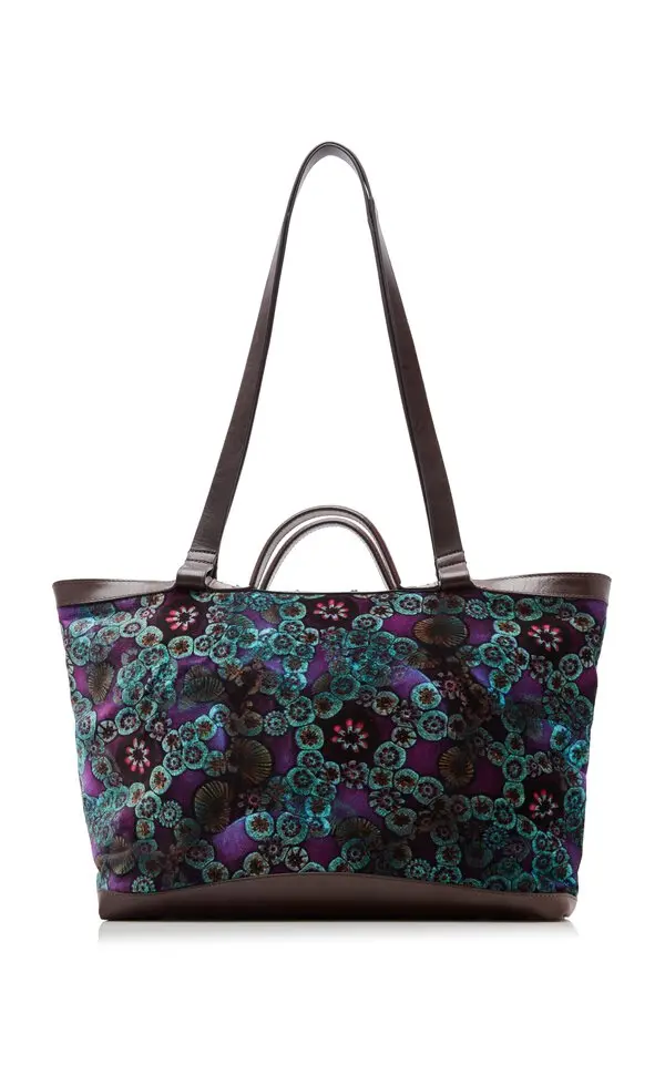 Dries Van Noten Embroidered Tote Bag - Purple